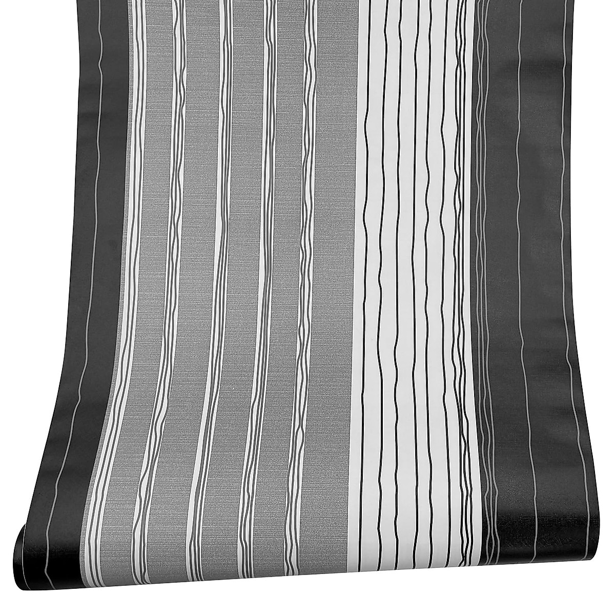 Yifely Black White Striped Furniture Paper Self-Adhesive Shelf Liner Countertop Sticker 17x118 Inches