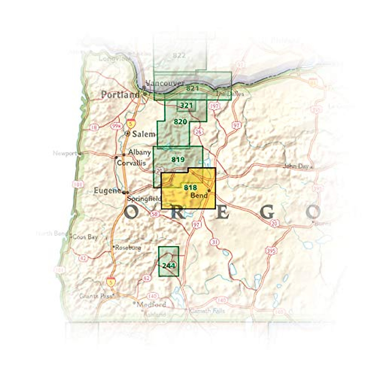 Bend, Three Sisters Map (National Geographic Trails Illustrated Map, 818)