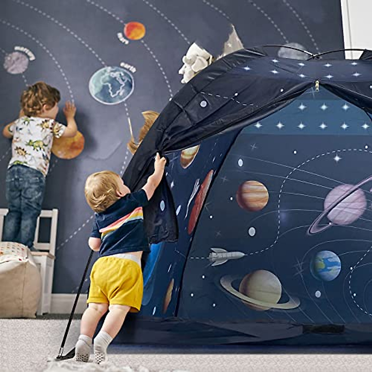 Gentle Monster Space Play Tent for Kids, Indoor Universe & World Playhouse for Boys, Imaginative Gift for Toddlers & Children 3 4 Years Old, Up - 47 x 47 x 43 Inch