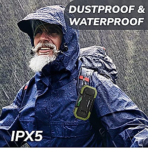 Portable Digital AM FM Radio Waterproof Bluetooth Speaker,Hand Crank Solar Emergency Radio,5000mAH Cell Phone Charger,NOAA Weather Radio with Flashlight,Reading Lamp,SOS Alarm,Outdoor Camping Radio