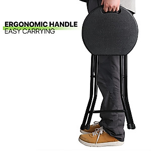 Magshion Foldable Stool with Handle Indoor Outdoor 6 Pack Backless Folding Stool 230lbs Capacity, 18 Inch Black