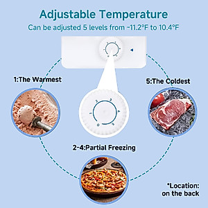 BANGSON 2.1 Cu.ft Upright Freezer, Compact Mini Freezer with Reversible Door, Adjustable Thermostat, Removable Shelves, Energy-Saving Small Freezer for Garage/Dorm/Office/Apartment, Silver