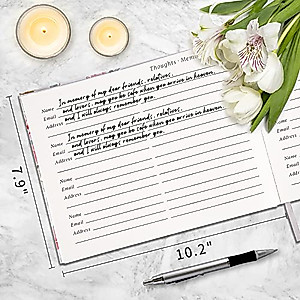 TAOPE Funeral Guest Book| Memorial Guest Book | Celebration of Life Funeral Guest Book| in Loving Memory | 10.2” x 7.8”, Guest Sign in Book(Flower)