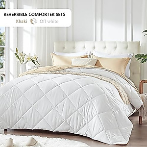 NexHome Twin Comforter Set - Khaki Comforter Twin Size Bedding Set - Soft Down Alternative Comforter Bed Set All Seasons 2 Pieces for Kids Boys Girls- 1 Comforter (68"x88") + 1 Pillow Sham (20"x26")
