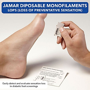 Jamar Disposable Monofilaments, Pack of 20 LOPS (Loss of Preventative Sensation) 5.07 Measuring Tool for Diabetic Foot & Neuropathy Screening, Monofilament Set, Includes Instruction Card