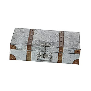 Deco 79 Metal Box with Hinged Lid, Set of 3 13", 16", 19"W, Gray