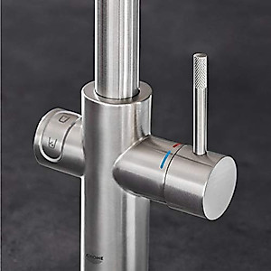 GROHE 31251DC2 Blue Water Filter Pull-Down Kitchen Faucet Supersteel (Stainless Steel)