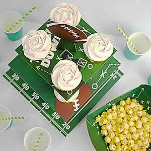 FRIDAY NIGHT Super Bowl Football Party Cardboard Cupcake Stands Mini Cake Stand Reusable Kid Birthday Baby Shower Football Theme Party Supplies Dessert Stand