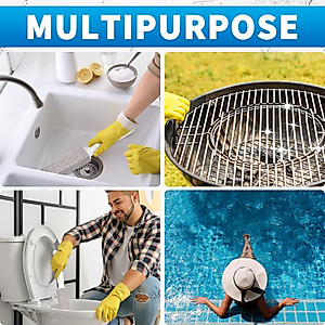 4TH Pumice Stone Toilet Bowl Cleaning Scouring Stick with Extra Large Handle,Cleans Away Limescale Stain,Hard Water Rings, Calcium,Iron and Rust. Remover for Tile/Bath/Kitchen - 2 Pack