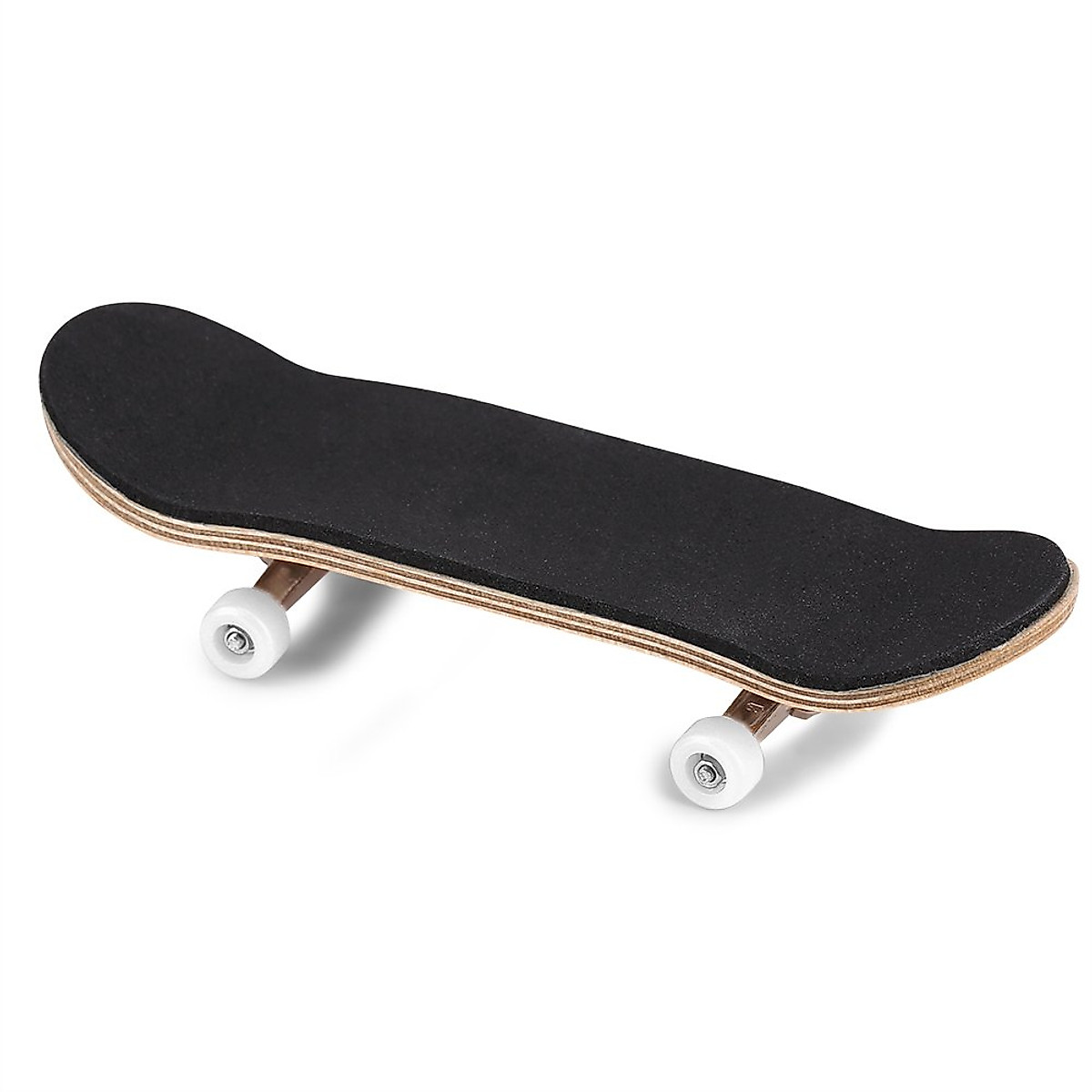 1Pc Maple Wooden Alloy Fingerboard Finger Skateboards Mini Fingerboard with Soft Pad Bearing Wheels and Box Reduce Pressure Kids Gifts(White)