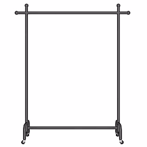 Garment Rack Heavy Duty Metal Clothes Rail Portable Clothing Rack On Wheels Freestanding Coat Rack For Bedrooms And Boutiques Hanging Clothes Organizer Rail For Display(Size:115X40X160CM,Color:Black)