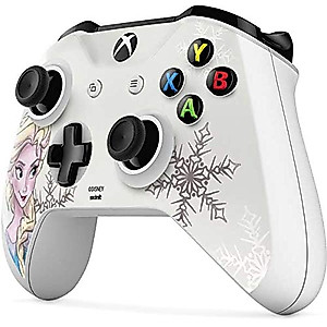 Skinit Decal Gaming Skin compatible with Xbox One S Controller - Officially Licensed Disney Elsa Snowflakes Design