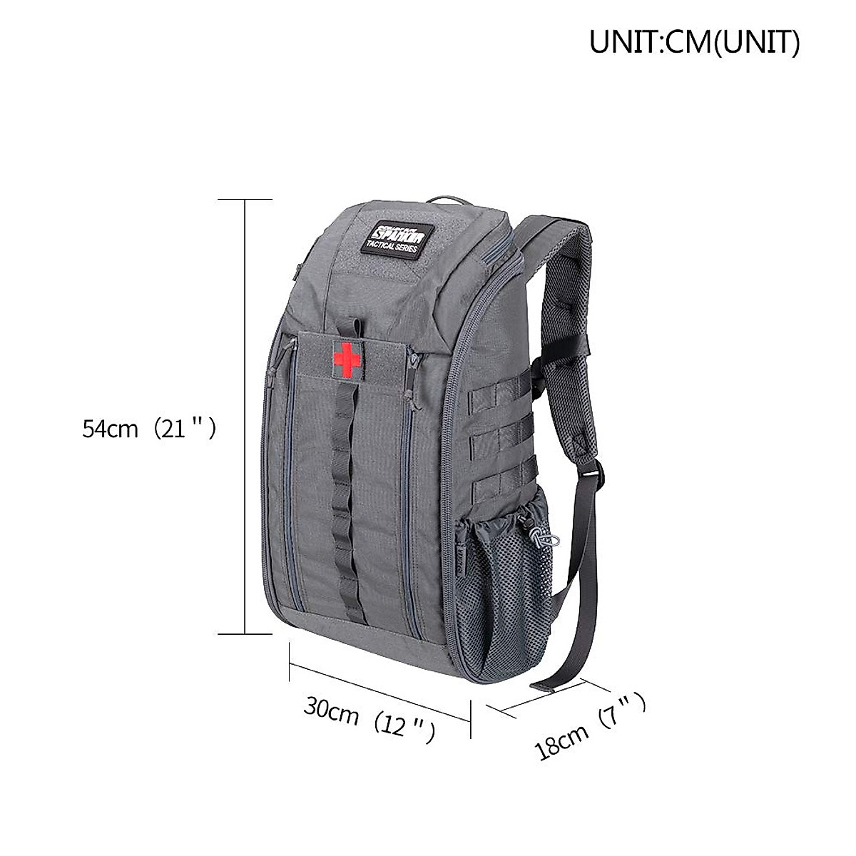 EXCELLENT ELITE SPANKER Medical Backpack Tactical Knapsack Outdoor Rucksack Camping Survival First Aid Backpack(Grey)