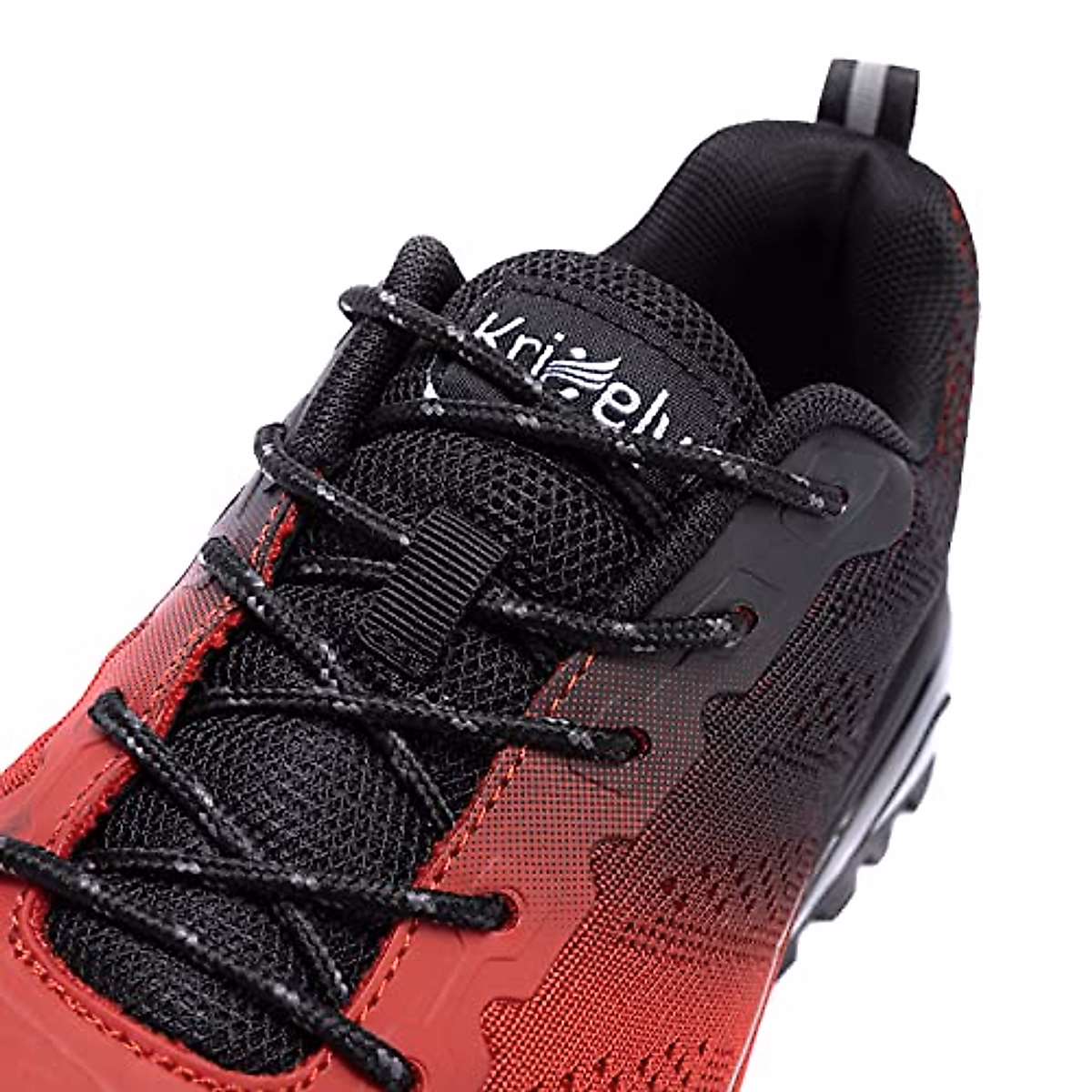 Kricely Men's Trail Running Shoes Fashion Hiking Sneakers for Men Tennis Cross Training Shoe Red Black Non-Slip Walking Footwear Size 10.5