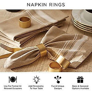 DII Basic Napkin Ring Collection Decorative, Gold, One Size, 6 Count
