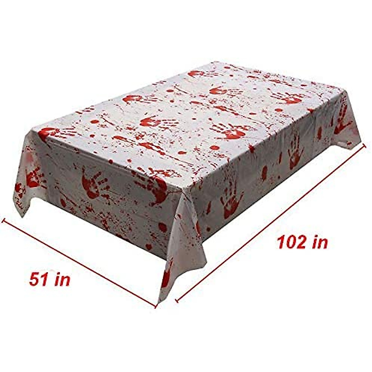 Grabo 4Pcs Halloween Decorations - Bloody Zombie Table Cover, Scary Tablecloth |102 ×51in| for Halloween Party Supplies Decoration, Horror Halloween Birthday Party