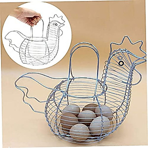 Egg Storage Egg Holder Basket Chicken Shaped Wire Fruit Metal Table Snacks Organizer Kitchen Gadget