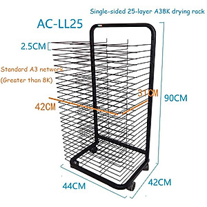 YSCMX Art Drying Rack, Mobile Drying Rack with Wire Shelves for Works of Art, Mobile Classrooms, Art Studio, Educational Product Drying Rack, Drying Easel, Drying& Print Racks (Size : 25-Layer)