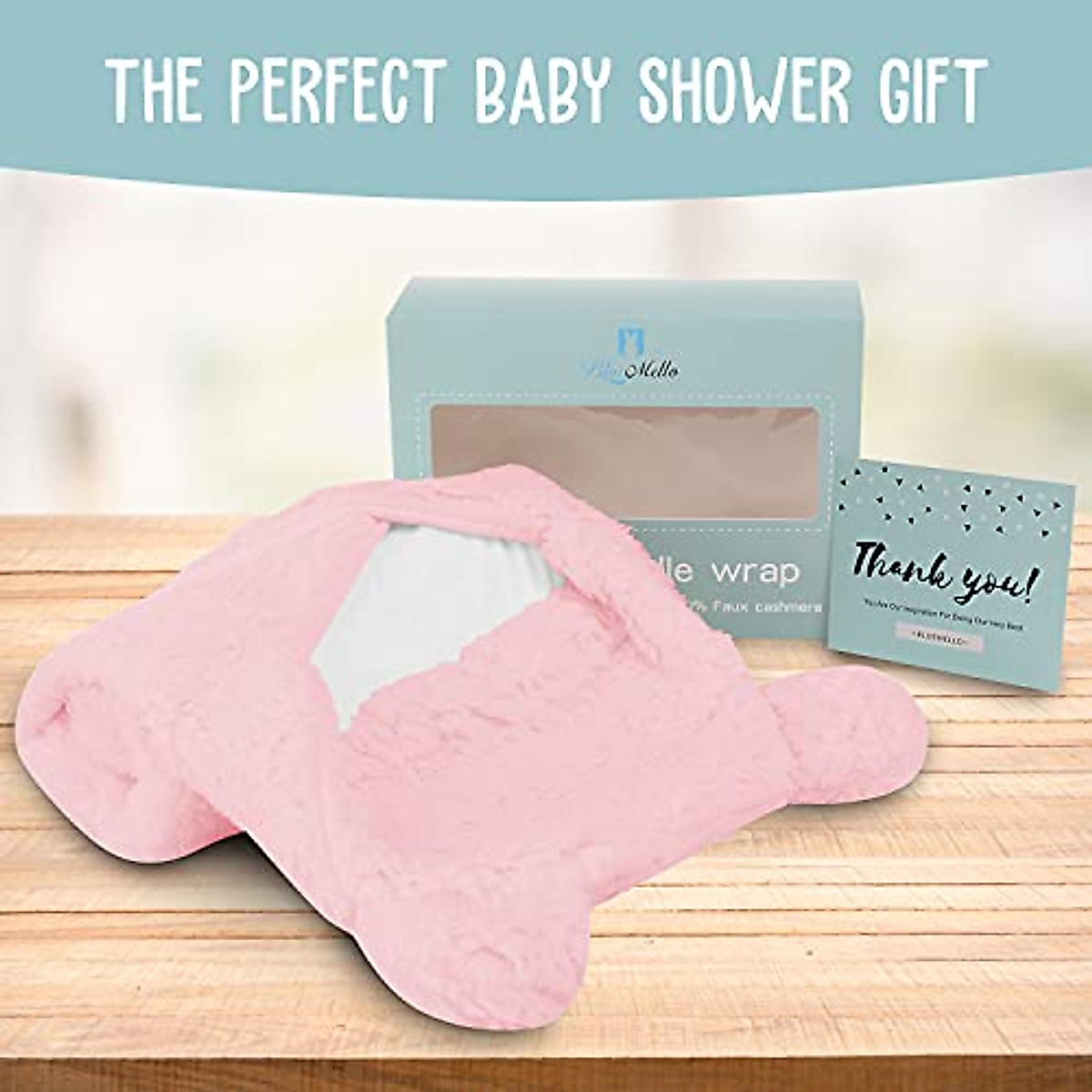 BlueMello Baby Swaddle Blanket | Ultra-Soft Plush Essential for Infants 0-6 Months | Receiving Swaddling Wrap Pink | Ideal for Baby Boy Accessories and Newborn Registry | Perfect Baby Girl Shower Gift