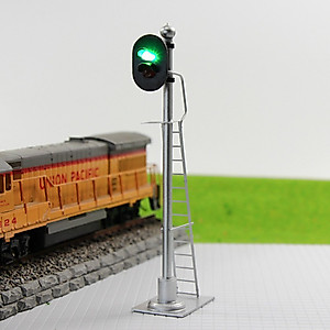 JTD433GR 2PCS Model Railroad Train Signals 2-Lights Block Signal 1:43 O Scale 12V Green-Red Traffic Lights for Train Layout New