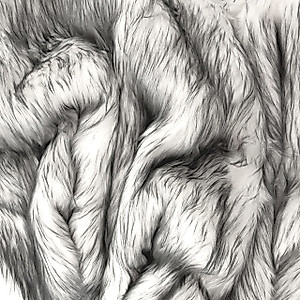 Bianna Candy Gray Wolf Faux Fur Fabric, American Seller, Luxury Shag Shaggy Material for Crafting, Sewing, Costumes, Fursuits, Home Decor (12x12 inches)