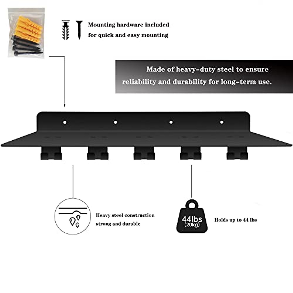 VOHYOV Fit for Tonal Accessory Floating Shelves Black Tonal Accessory Shelf Organize Tonal Home Gym Accessories Wall T Lock Shelf Workout Equipment Storage Rack Tonal Shelf