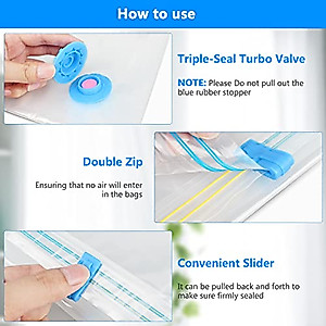 Vacuum Storage Bags, 80% More Space Saver Bags, 6 Pack Vacuum Compression Storage Bags for Comforters, Clothes, Blanket, Bedding, 6Pack 60x80cm