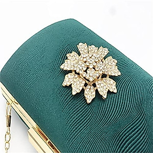 SEIJY Women's Evening Clutch White Clutch Bag Sun Flower Crystal Round Handbags Wedding Purse Party Shoulder Bag (Color : Black, Size : 1)