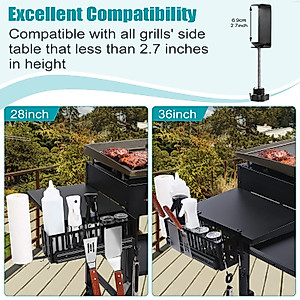 HEATCHEER Griddle Caddy for 28"/36" Blackstone Griddles with Magnetic Tool Holder, No Drilling Space Saving Grill Accessories with Paper Towel Holder, Blackstone Griddle Accessories Caddy for Outdoor