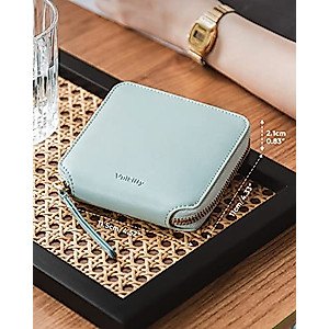 Vulkitty Women Leather Wallet RFID Blocking Bifold Slim Coin Purse Credit Card Holder with Zipper Pocket Case