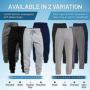 JMR Men's Fleece Sweatpants and Jogger Pants with Side Pockets for Winter Cycling, Gym Training, or Everyday Use (Navy, 2X-Large)