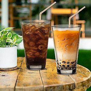 Great Credentials© Pint Drinking Beer Glasses With Tuff Rim, 16 oz - Set of 4