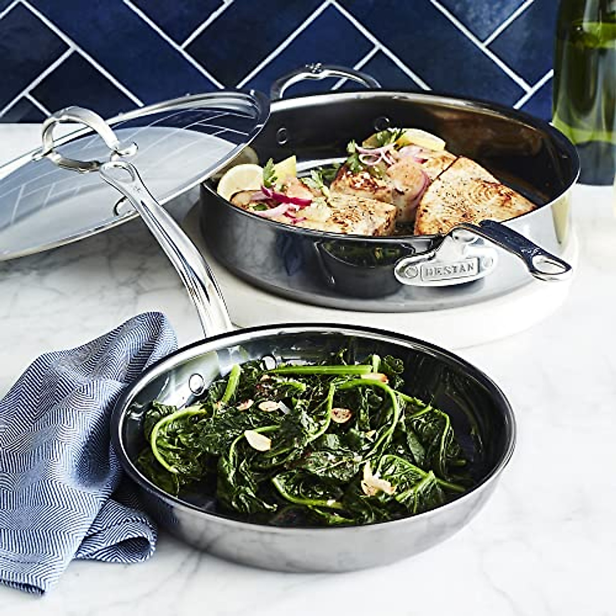 Hestan - NanoBond Collection - Titanium Stainless Steel 8.5-Inch Frying Pan - Toxin, PFAS, & Chemical Free Clean Cookware, Induction Cooktop Compatible