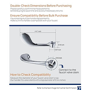 Sepaitek Kitchen Faucet Handle Replacement Commercial Faucet Parts, Heavy Duty Wrist Blade Handles for Restaurant, Industrial, Hospital, Thickened Metal, Red of Hot Side