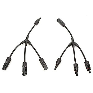1 Pair Y Type Branch Connector, Renewable Energy Solar & Wind Power Parts & Accessories Waterproof Extension Cable PV Wire Adapter Solar Panel Cable