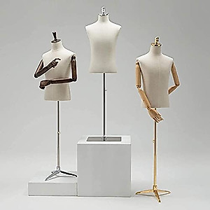 Male Sewing Tailors Dummy Dressmakers Dummies Torso Body Dress Form Height Adjustable Professional Tailors Dummy Arms Male Mannequin