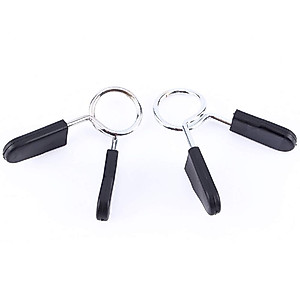 VGEBY1 Barbell Spring Collar Clip, 2Pcs Standard 25mm Clamp Spring Collars Yoga Training Accessory