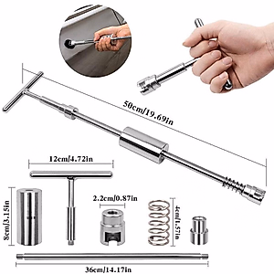 GLISTON Car Dent Remover Tool, Paintless Dent Repair Kit, Pro Slide Hammer Tools with 16pcs Thickened Black Tabs for DIY Automobile Body Dent Removal