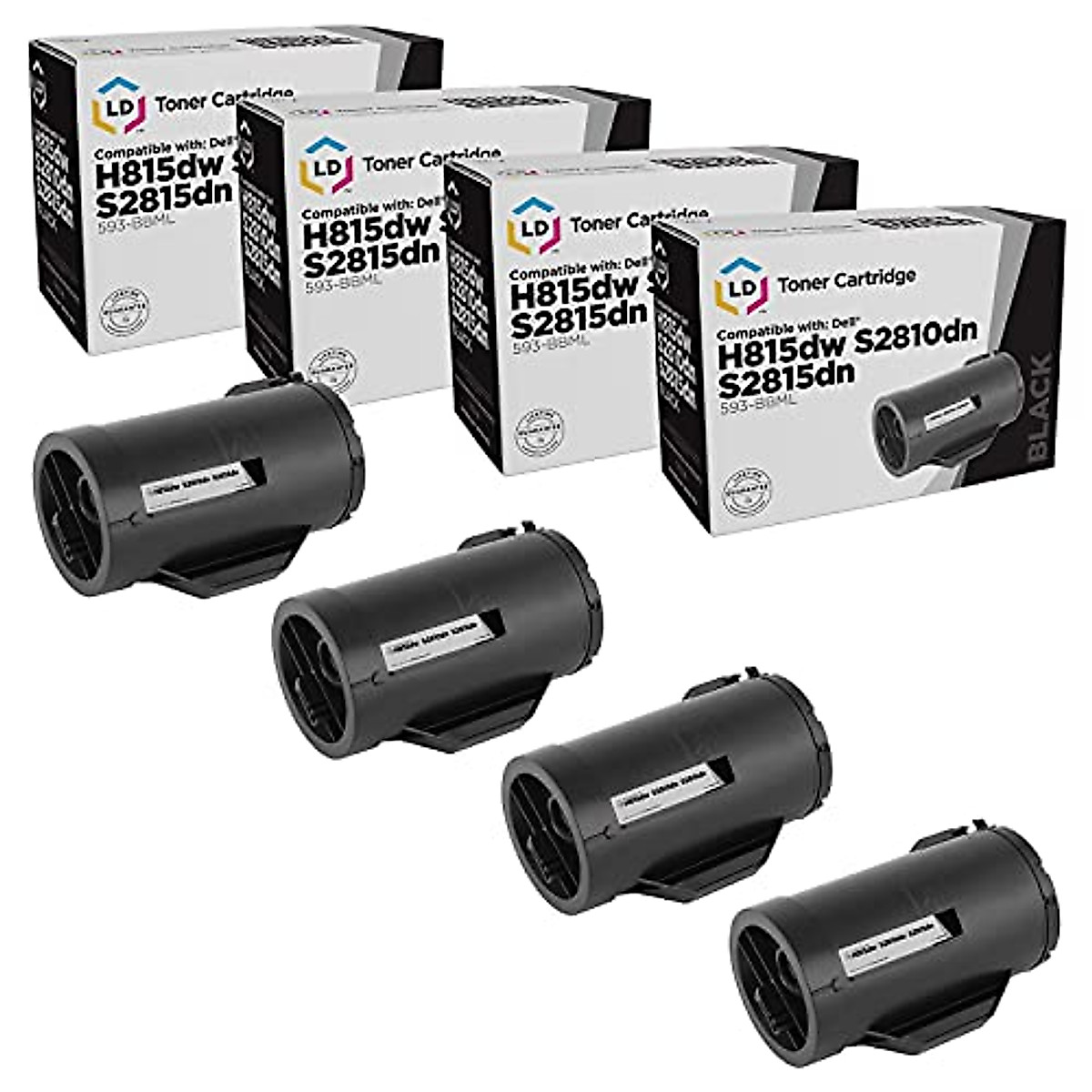 LD Compatible Toner Cartridge Replacement for Dell 593-BBML F9G3N (Black, 4-Pack)