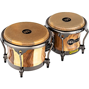 Meinl Percussion Bongos with Chamchuri Stave Shells, Diego Gale Signature — NOT Made in China — Natural Gloss Finish, Calf Skin Heads, 2-Year Warranty (DG400CW)