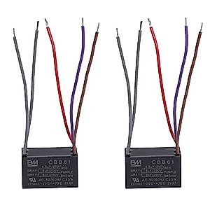 Podoy Ceiling Fan Capacitor 5 Wire for Compatible with BM CBB61 250VAC 4.5uf+5uf+6uf 50/60Hz (2 Pack)