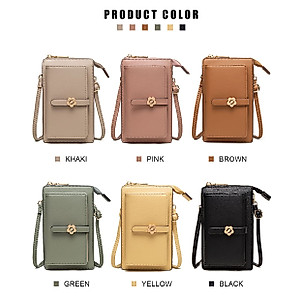 VEVESMUNDO Touchscreen Purse Wallet Zipper Holder Bag with Clear Touch Screen Phone Window (Black)