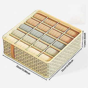 HABURN Underwear Drawer Organizer, Underwear Drawer Organizer and Closet Dividers, Clothing Storage Organizers Box, Drawer Organizer, Storage Box for Clothes, Socks, Underwear, Ties, Panties