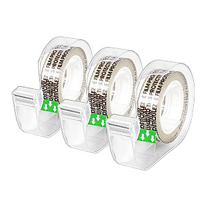 Amazon Basics Double Sided Tape with Dispenser, Narrow Width, 1/2 x 252 inches, 3-Pack
