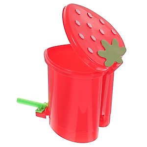 IMIKEYA Trashcan Bedroom Toy Bins Can Develop Lid Home Kawaii Parrot Tiny Toys with Strawberry Decor Bin Birdcage Birds Makeup Garbage Wastebasket Supplies Desktop Dustbin Plastic Smart