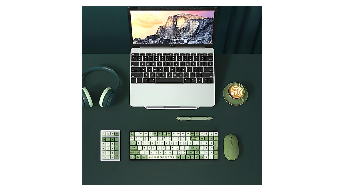 BOYI TK96 RGB Hot Swappable Wireless Matcha Keyboard