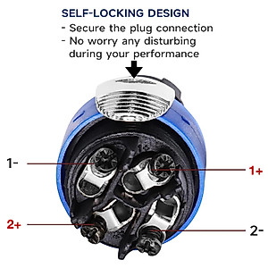 Elbow Right Angle Speakon Cable Adapter Connectors, 4 Pole L-Shape High-Load Speaker Plug Twist Lock Compatiable with Speakon NL4 & NL2 Series, 4 Pack