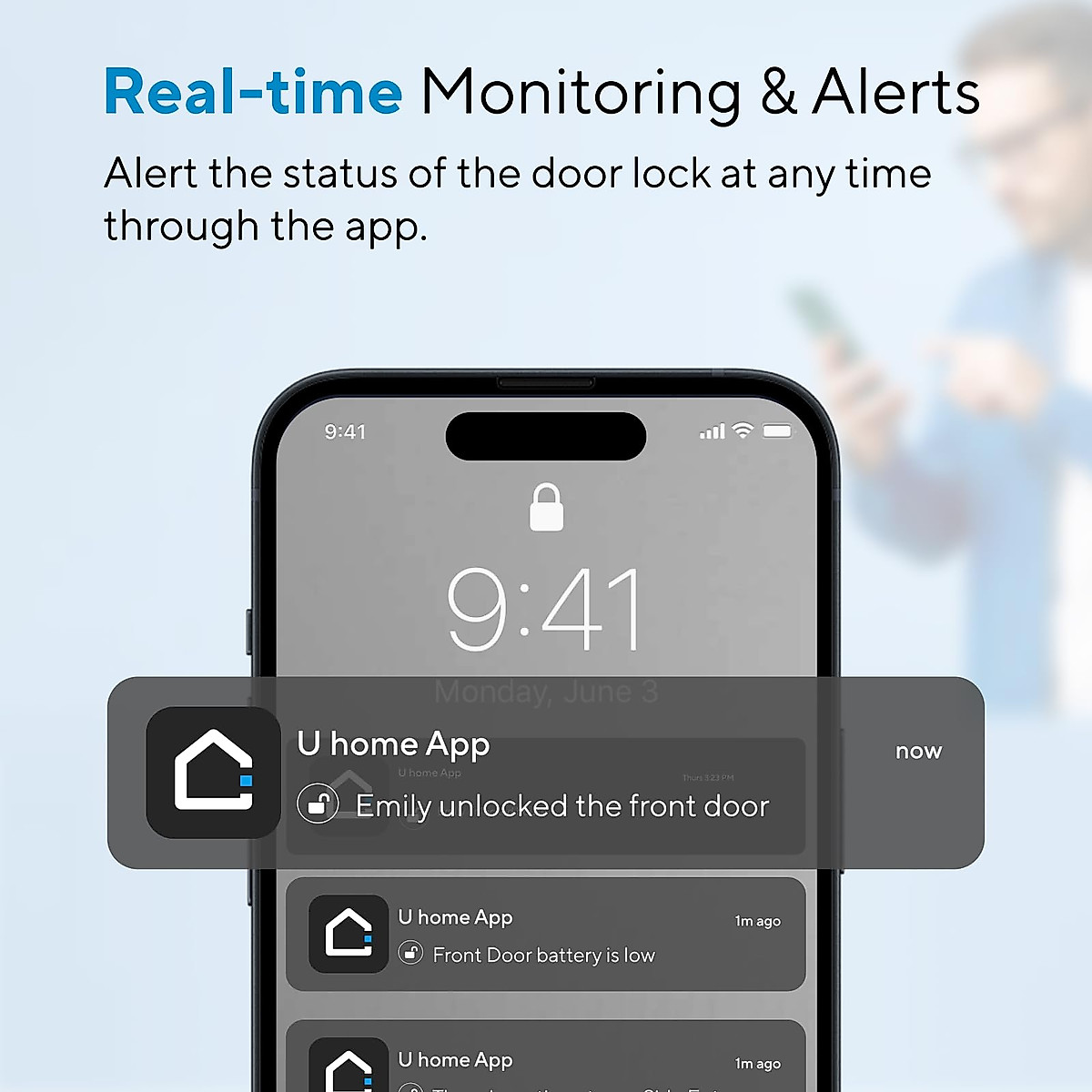 Smart Lock, ULTRALOQ U-Bolt Pro with Bridge WiFi Adaptor, 6-in-1 Keyless Entry Door Lock with App, WiFi, Bluetooth, Fingerprint and Keypad, ANSI Grade 1 Certified, Smart Door Lock, Front Door Lock