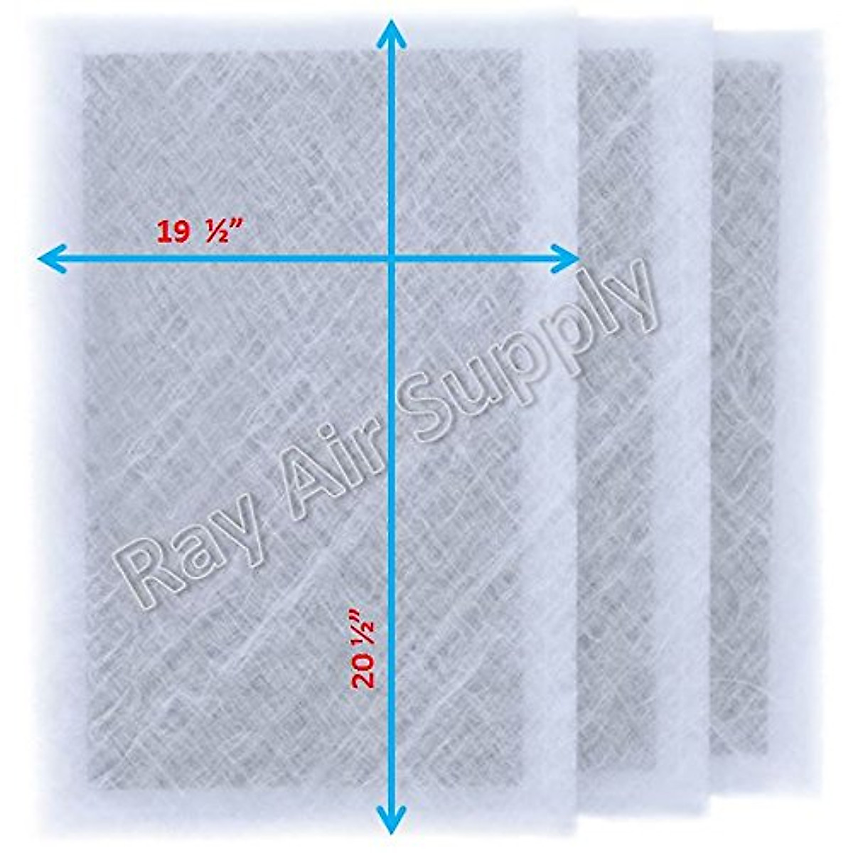 RAYAIR SUPPLY 21x23 Dynamic Air Cleaner Replacement Filter Pads 21 x 23 Refills (3 Pack) White