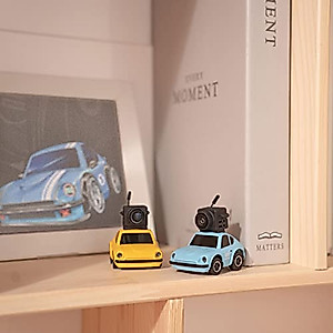 Sniclo‘Toys RC Car Q25 Remote Control Car with HD FPV Camera and FPV Goggles, 1/100 Scale Mini FPV RC Car, High Performance RC Cars for Adults 2.4 GHz RC Drift Car for Adult Boys Kids (Yellow)